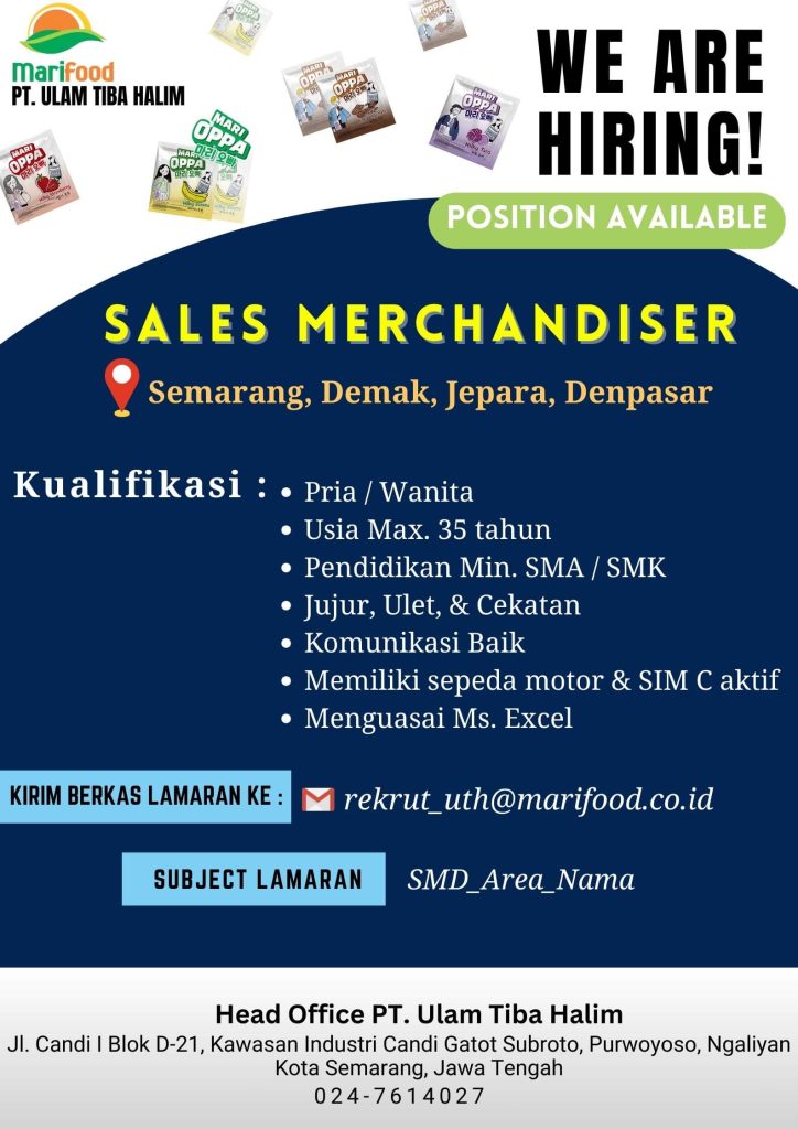 Lowongan Kerja – Marifood – Food and Beverage Company