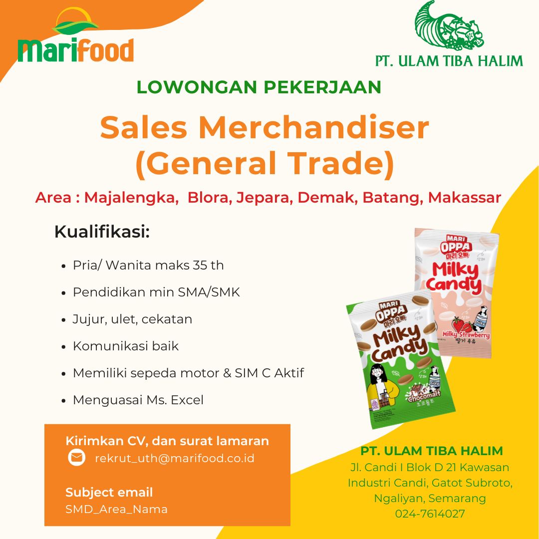 Lowongan Kerja – Marifood – Food and Beverage Company